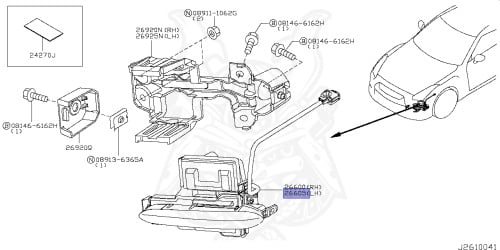 26605-6AV1A - Nissan - Lamp Assembly, Daytime Running, Lh - Nengun ...