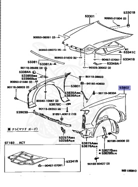 53802-2B220 - Toyota - Fender Sub-assy, Front Lh - Nengun Performance