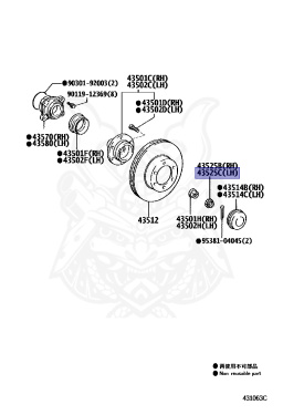 43525-35010 - Toyota - Cap, Front Wheel Adjusting Lock, Lh - Nengun ...