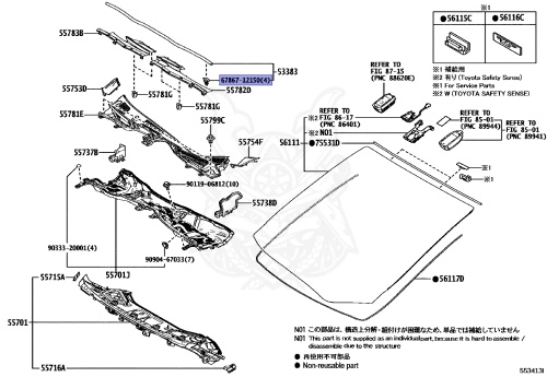 67867-12150 - Toyota - Retainer, Rear Door Weatherstrip, Lh - Nengun ...