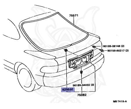 62955-20040 - Toyota - Retainer, Lower Back Finish Panel - Nengun ...