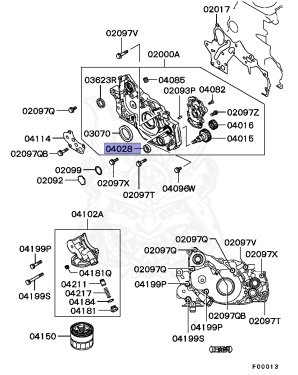 MD365697 - Mitsubishi - Oil Seal, Eng Oil Pump Drive Gear Shaft ...