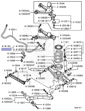 MR418053 - Mitsubishi - Link, Rr Susp Stabilizer Bar, Rh - Nengun ...