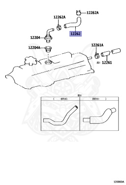 12262-74100 - Toyota - Hose, Ventilation, No.2 - Nengun Performance