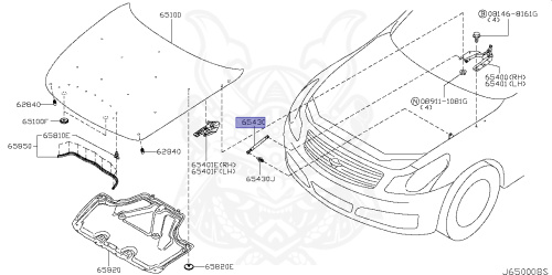 65470-JK00C - Nissan - Stay Assembly Hood - Nengun Performance