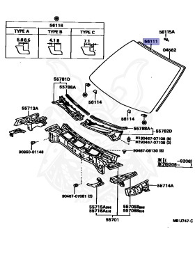 56111-32300 - Toyota - Glass, Windshield - Nengun Performance
