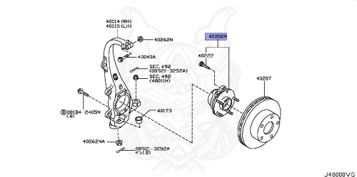 40202-EJ70A - Nissan - Hub Assembly, Front - Nengun Performance