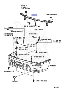 52029-12080 - Toyota - Reinforcement Sub-assy, Front Bumper, Upper ...