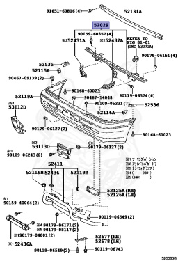 52029-20030 - Toyota - Reinforcement Sub-assy, Front Bumper, Upper ...