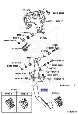 31301-53010 - Toyota - Pedal Sub-assy, Clutch - Nengun Performance