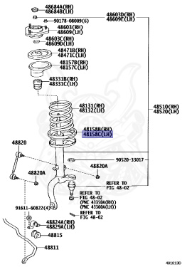 48158-47010 - Toyota - Insulator, Front Coil Spring, Lower Lh - Nengun ...
