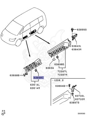 MR432939 - Mitsubishi - Clip, Side Moulding - Nengun Performance