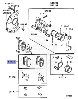 MR389518 - Mitsubishi - Pad Set, Fr Brake - Nengun Performance