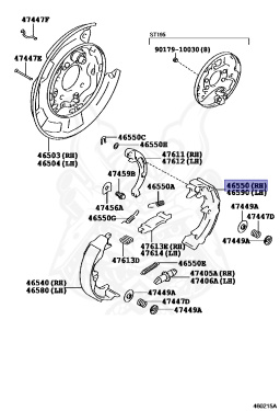 46550-20060 - Toyota - Shoe Assy, Parking Brake, Rh Or Center No.2 ...