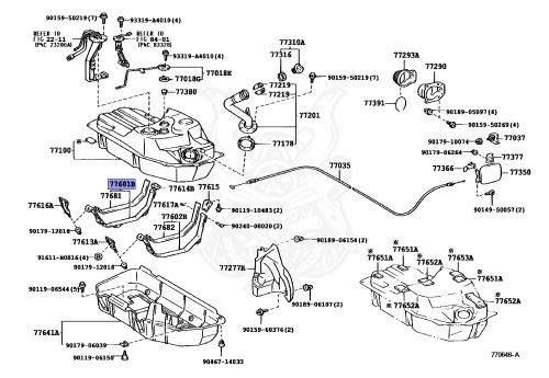 77601-20130 - Toyota - Band Sub-assy, Fuel Tank, No.1 Rh - Nengun ...