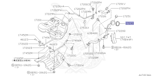 17240-50Y00 - Nissan - Grommet, Filler Tube - Nengun Performance