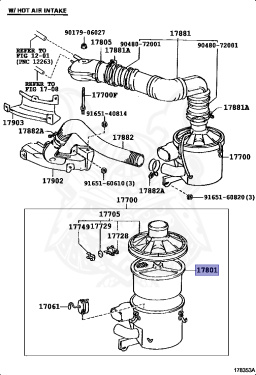17801-13050 - Toyota - Filter Element Sub-assy, Air Cleaner - Nengun ...