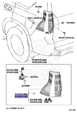 81561-60830 - Toyota - Lens & Body, Rear Combination Lamp, Lh - Nengun ...