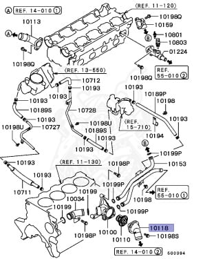 MD177349 - Mitsubishi - Fitting, Cooling Water Inlet Hose - Nengun ...