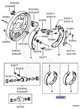 MR476000 - Mitsubishi - Shoe Set, Rr Brake - Nengun Performance