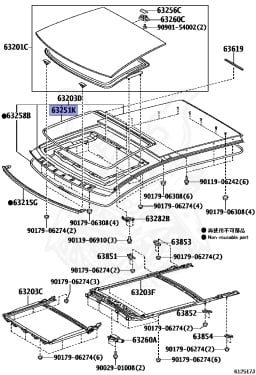 63251-28110 - Toyota - Weatherstrip, Tilt Roof - Nengun Performance