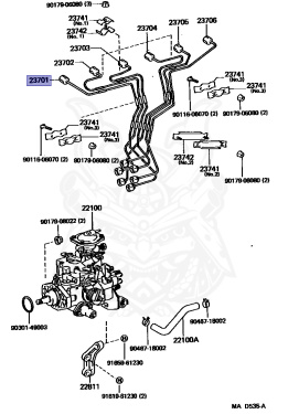 23701-17020 - Toyota - Pipe Sub-assy, Injection, No.1 - Nengun Performance