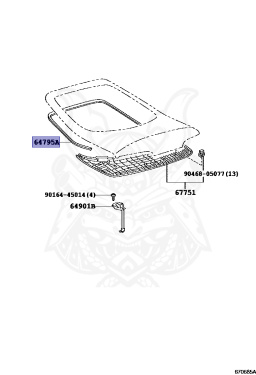 64795-14030 - Toyota - Trim, Back Window Opening - Nengun Performance