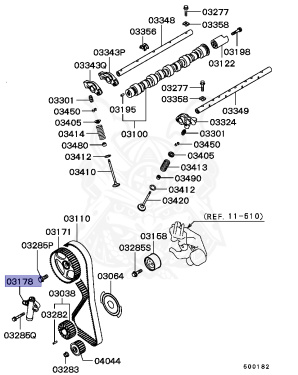 MD308086 - Mitsubishi - Adjuster, Timing Belt Tensioner - Nengun ...