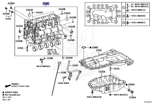 11401-80741 - Toyota - Block Sub-assy, Cylinder - Nengun Performance