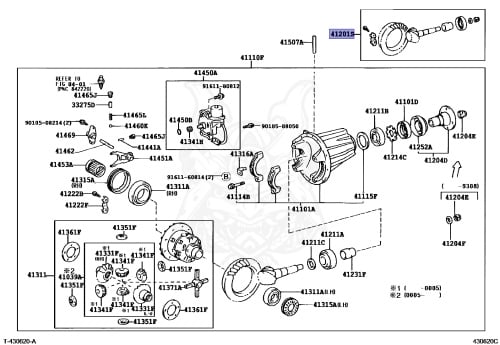 41201-69345 - Toyota - Final Gear Kit, Differential, Front - Nengun ...