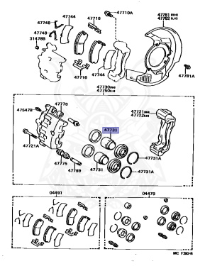 47731-30070 - Toyota - Piston, Front Disc Brake - Nengun Performance