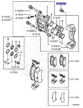 MR370729 - Mitsubishi - Bolt, Fr Brake - Nengun Performance