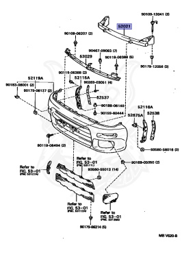 52021-20210 - Toyota - Reinforcement Sub-assy, Front Bumper - Nengun ...