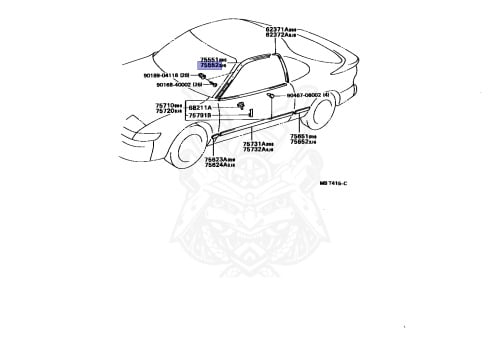 75552-20400 - Toyota - Moulding, Roof Drip Side Finish, Lh - Nengun ...