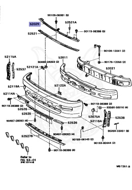 52029-20010 - Toyota - Reinforcement Sub-assy, Front Bumper, Upper ...