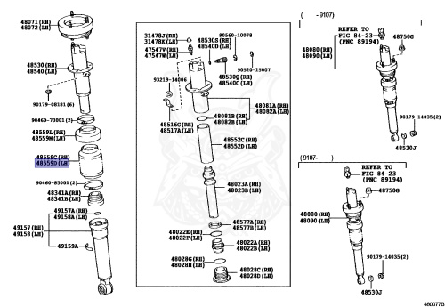 48559-24030 - Toyota - Cover, Rear Shock Absorber Dust, Lh No.1 ...