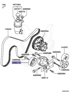 MD327654 - Mitsubishi - Pulley, P / S Oil Pump Idler - Nengun Performance