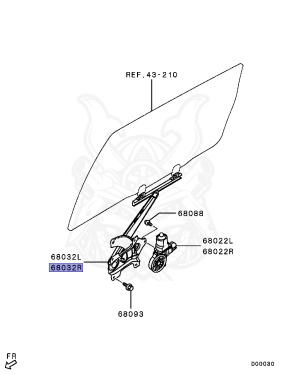 5743A049 - Mitsubishi - Regulator,rr Door Window,rh - Nengun Performance