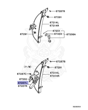 MB827383 - Mitsubishi - Motor, Fr Door Power Window Regulator, Lh ...
