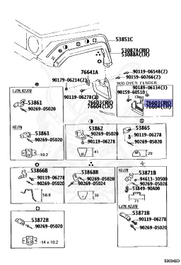 76603-60042 - Toyota - Mudguard Sub-assy, Front Fender, Rh - Nengun ...