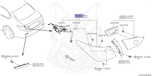 26550-4GA0B - Nissan - Rear Combination Lamp Assembly, Rh - Nengun ...
