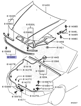 MR215871 - Mitsubishi - Weatherstrip, Hood - Nengun Performance