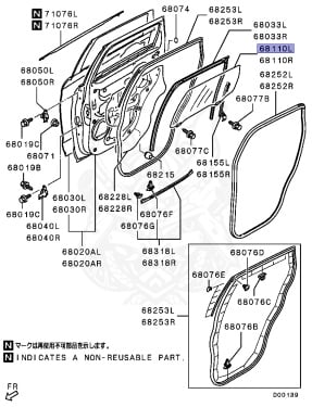 5736A253 - Mitsubishi - Glass, Rr Door Window, Lh - Nengun Performance