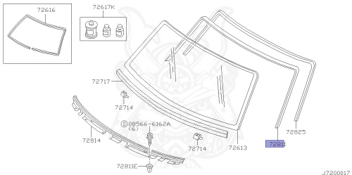 72751-VC700 - Nissan - Center Molding, Wind Shield - Nengun Performance