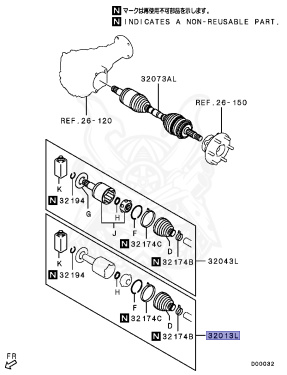 3815A285 - Mitsubishi - Boot Kit, Fr Axle Joint, Lh - Nengun Performance