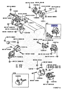 12371-64210 - Toyota - Insulator, Engine Mounting, Rear - Nengun ...