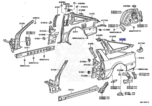 61614-14130 - Toyota - Panel, Quarter, Inner Lh - Nengun Performance