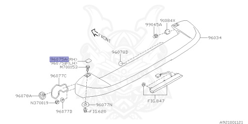 96075SA000TG - Subaru - Cap, Rear Spoiler, Rh - Nengun Performance