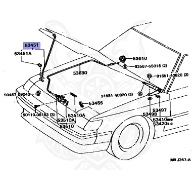 53451-20030 - Toyota - Rod, Hood Support - Nengun Performance