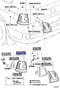 81561-60A60 - Toyota - Lens & Body, Rear Combination Lamp, Lh - Nengun ...